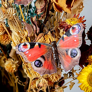 Berfutall-Inachis io Feather Fake Butterfly Decorations Set of 12 pcs with Clip Home and Party Decor Butterflies for Crafts…