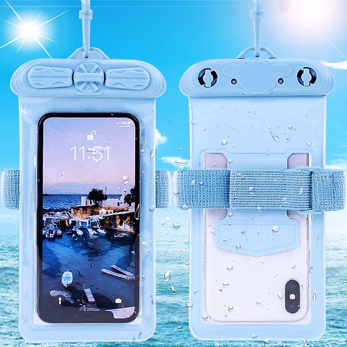 Puccy Case Cover, Compatible with LG V20/H990N/H990DS/H910/H918/LS997/US996/VS995/H990/H990DS Waterproof Pouch Dry Bag (Not Screen Protector Film) New Version Blue