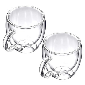 Double Wall Glass Coffee Cups, 10OZ Large Insulated Layer Coffee Cups For Microwave Safe, Insulated Double-layer Tea Glass Cup For Coffee, Hot Beverage, Tea, Latte, Espresso