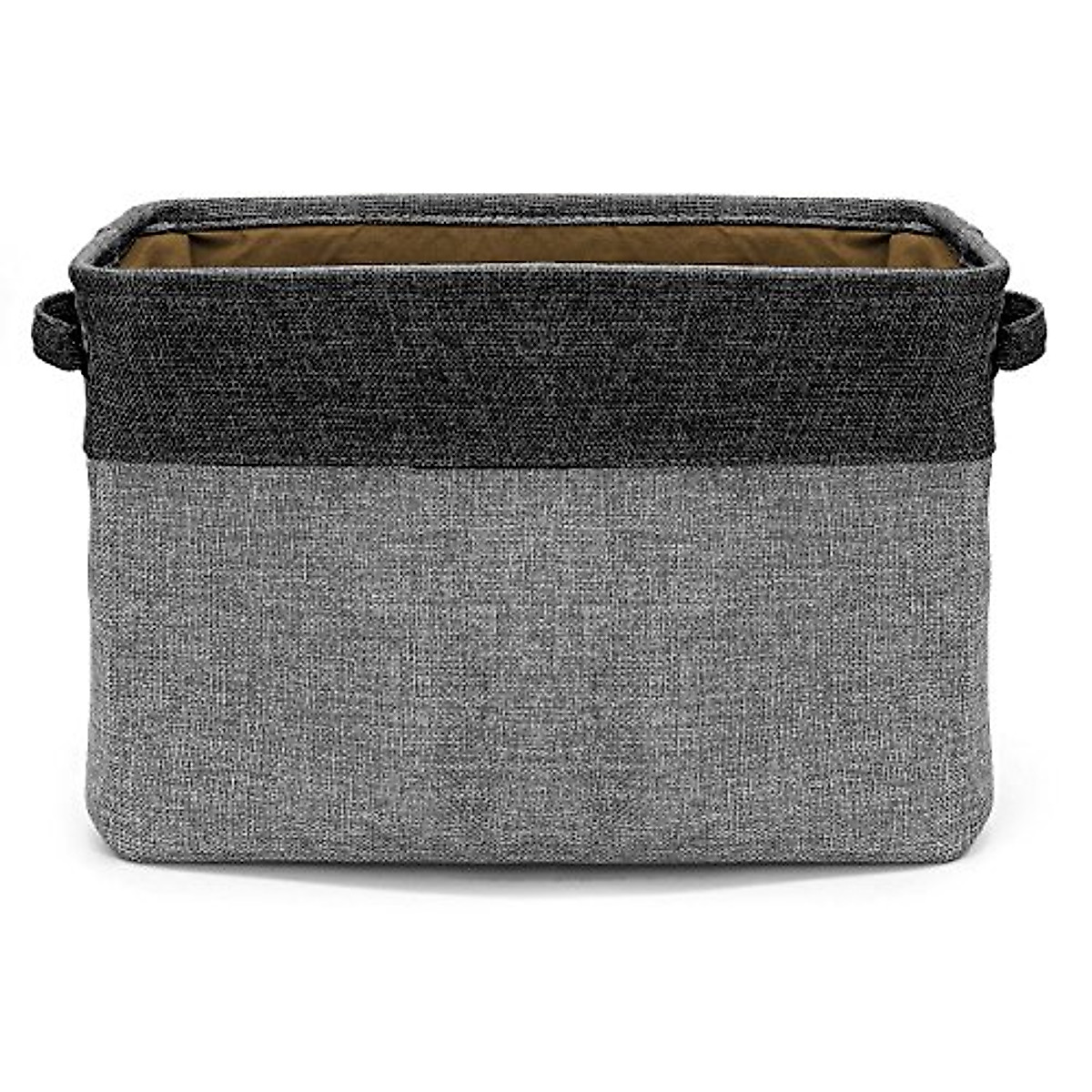 Sorbus Fabric Storage Cubes 15 Inch- Big Sturdy Collapsible Canvas Storage Bins with Dual Handles- Foldable Closet Cubes- Decorative Storage Baskets for Shelves | Home & Office Use- 3 Pack| Grey/Tan