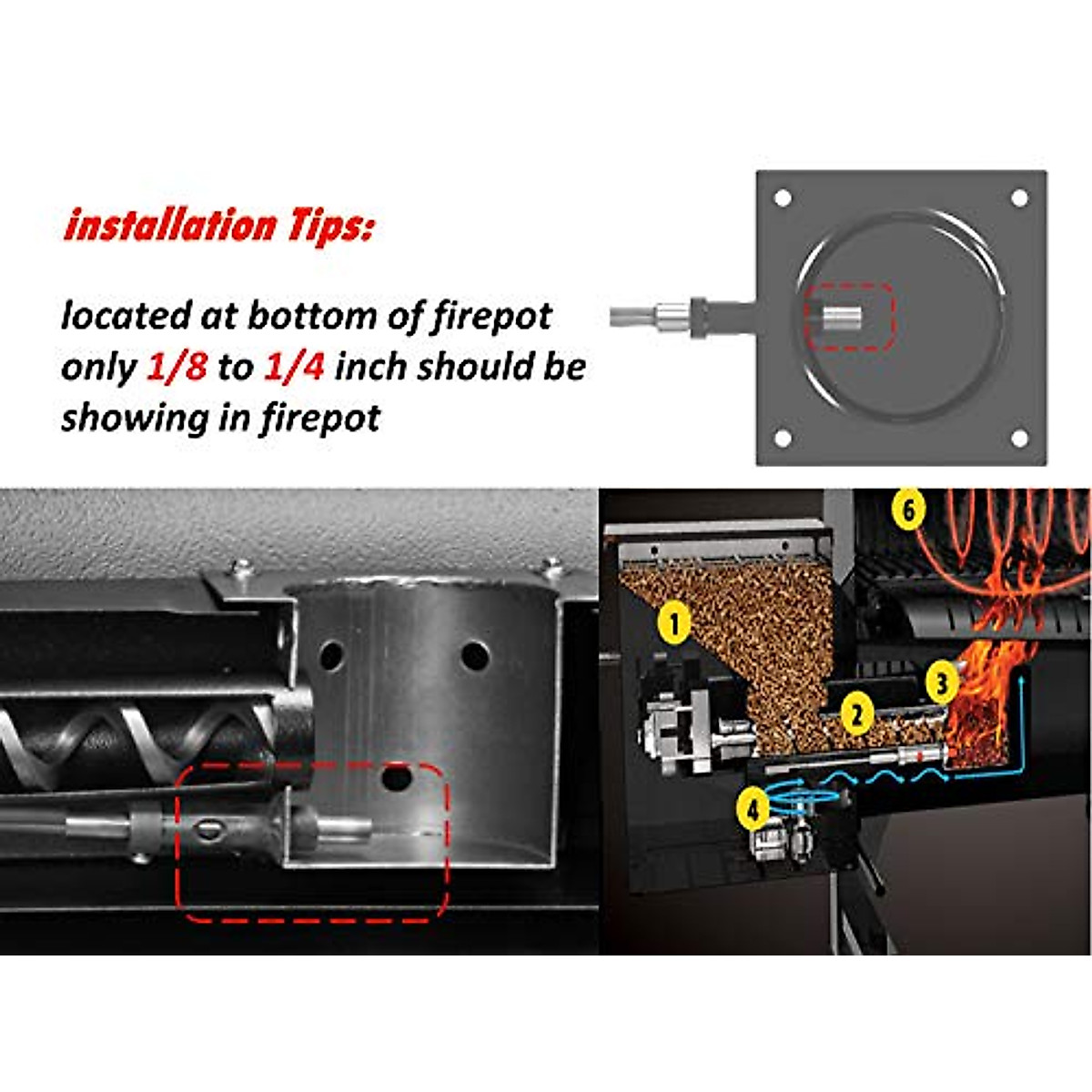 WAITCOOK Hot Rod Ignitor Kit Replace KIT0255 for D2 Traeger Wood Pellet Grill Pro 575/780,Ironwood 650/885 igniter