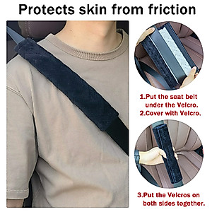 JUSTTOP 2-Pack Universal Car Seat Belt Pads Cover for A More Comfortable Driving, Seat Belt Shoulder Strap Covers Harness Pad for Car Interior Accessories(Black)