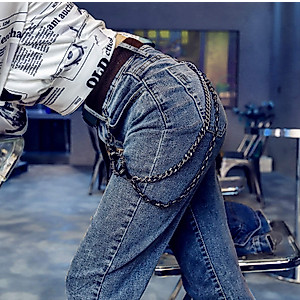 ARZASGO Halloween Punk Chains for Pants, Heavy Duty Multi-layer Belt Chains Hip Hop Trousers Jeans Chain with Lobster Clasps for Wallet Keys