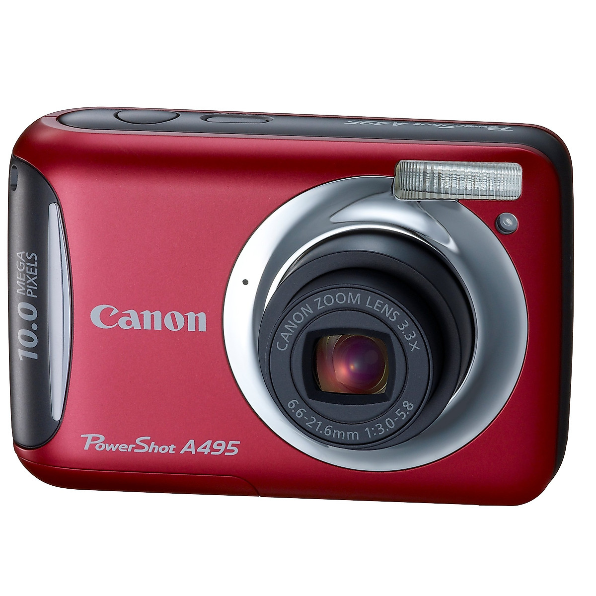 Canon PowerShot A495 10.0 MP Digital Camera with 3.3x Optical Zoom and 2.5-Inch LCD (Red)