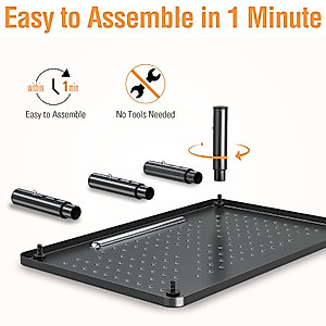 ELIVED 2 Pack Monitor Stand Riser - 3 Height Adjustable Monitor Stand for Laptop, Computer, PC, Printer, Mesh Metal Monitor Riser for Desktop Organizer.