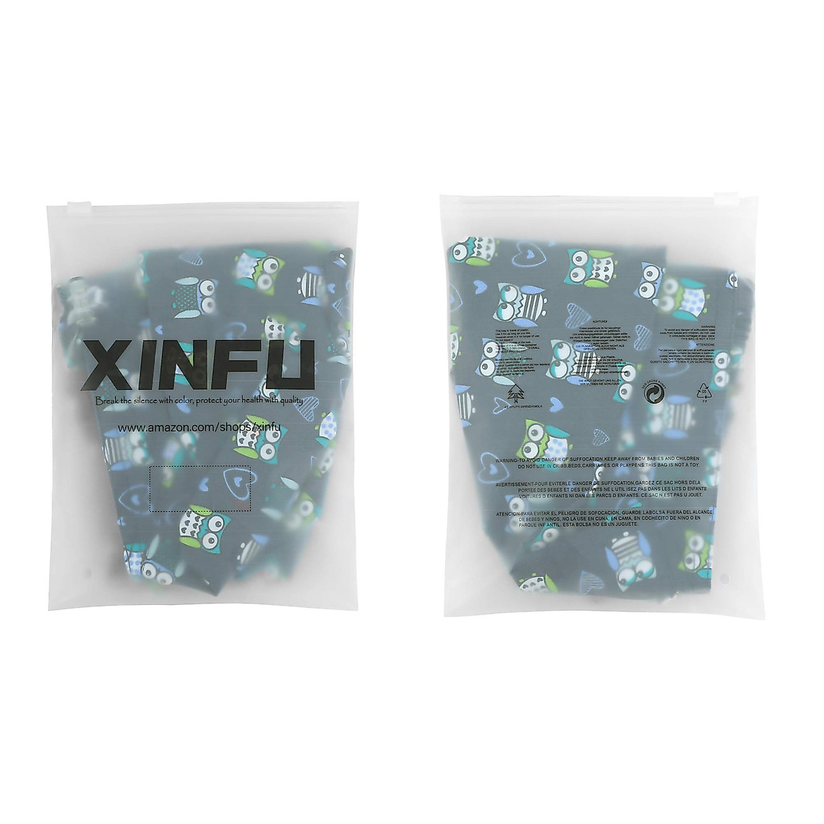 1pc Women's Bouffant Scrub Cap for Long Hair Ladies, Owls, Free size