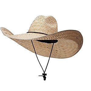 Double Weaved Hard Shell Shade Hat Large Fit Wide Brim Straw Hat Tan