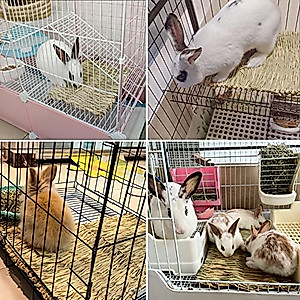 Tfwadmx 20 Pcs Bunny Grass Mat Rabbit Natural Straw Woven Bed Small Animal Cages Sleeping Hay Mats Nest Play Chew Toys for Guinea Pig, Parrot, Hamster, Chinchilla, Squirrel and Small Animal