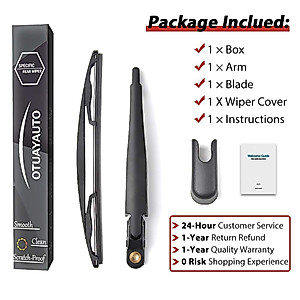 Replacement for Ford Flex 2009-2013, Rear Windshield Back Wiper Arm blade Set - OTUAYAUTO Factory OEM Replacement 85241-48080