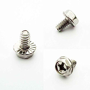 WSF-Washer, 25pcs PC Case Power Supply PSU Hard Drive Motherboard Phillips Hex Flange Washer Head Mounting Screw 6#-32x6mm DIY Computer B (Color : Silver)