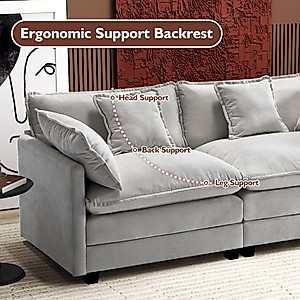 Ihanherry Cloud Sofa 77 Inch Loveseat, Modern Sectional Couch, 2-Seats Sofa for Living Room Bedroom and Apartment, Comfy Double Layer Upholstered Seat Cushion, Breathable Chenille Fabric, Grey