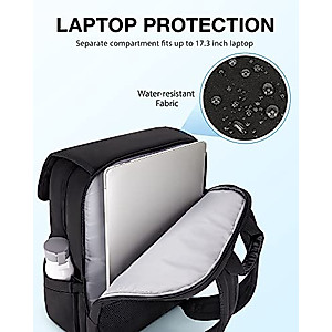 BAGSMART Laptop Backpack, Backpack For Men Women,Black Travel Backpack Fits 17.3 Inch Computer Work Back Pack College Bag With Charging Port
