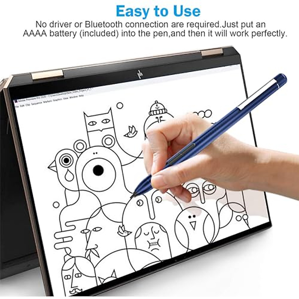 Stylus Pen for HP Envy x360 Touchscreen Laptop Pencil, HP Envy x360 15-bp0,x360 15-cn0,X2 12-e0xx,X2 12g0xx;HP Spectre x360 13-ac0xx 15-blxxx, HP Pavilion x360 11m-ad0 14M-ba0 14-cd0 15-br0