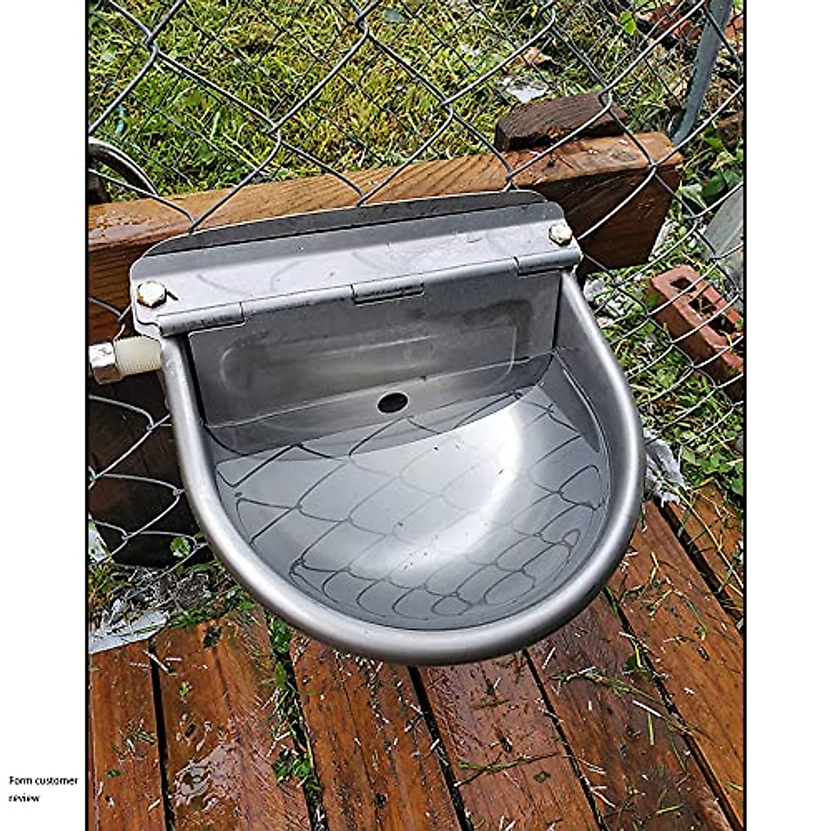 Abustle pig Automatic Cow Drinking Water Bowl Dispenser with 2 Float Ball valves,304 Stainless Steel Farm Animals Waterer for Horse Cattle Sheep Pet Dog Chickens(Without Drainage Hole)