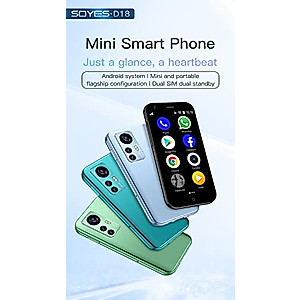 Mini Smartphone Unlocked 1GB RAM 8GB ROM Small Cell Phones, 2.5'' Touch Screen Quad Core Android Tiny Phone/3G/WiFi/Dual SIM/HD Camera/Google Play Mobile Phone (Blue)