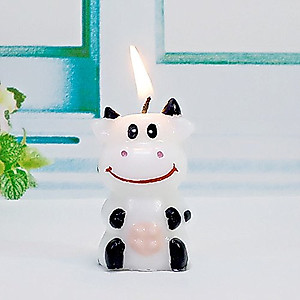 Birthday Candles Gifts Cake Decorations Cute Cartoon Animal Party Decorations for Birthday Party (Little Cow)