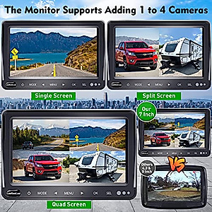 LeeKooLuu Wireless Backup Camera for RV HD 1080P 7 Inch Touch Button Monitor High-Speed Rear View System Compatible RVs Trailers Trucks 5th Wheel DIY Grid Lines F06