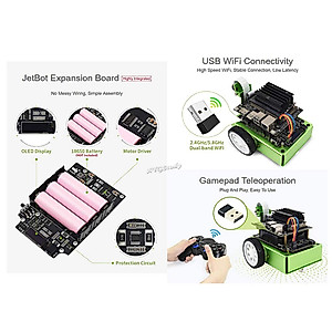 Add-ons Acce for Jetson Nano 2GB Developer Kit Only to Build AI Smart Robot JetBot with Front Camera Eye and ROS Nodes Code WiFi Wireless Facial Recognition Object Tracking Self Driving @XYGStudy