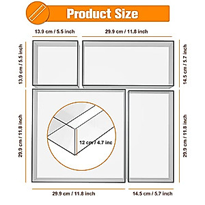 ChengFu Deep Drawer Organizer, Deep Drawer Dividers, 4pcs Acrylic Junk Drawer Organizer Set, Multi-use Junk Drawer Organizer for Office Desk, Kitchen, Bedroom, Makeup, Jewelry, Bathroom