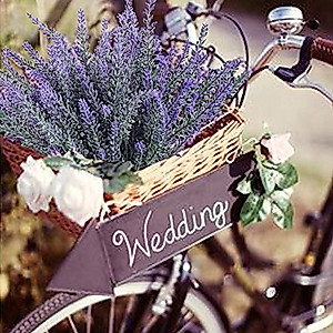 GTIDEA 4pcs Artificial Flowers Flocked Plastic Lavender Bundle Fake Plants Wedding Bridle Bouquet Indoor Outdoor Home Kitchen Office Table Centerpieces Arrangements Christmas Decor