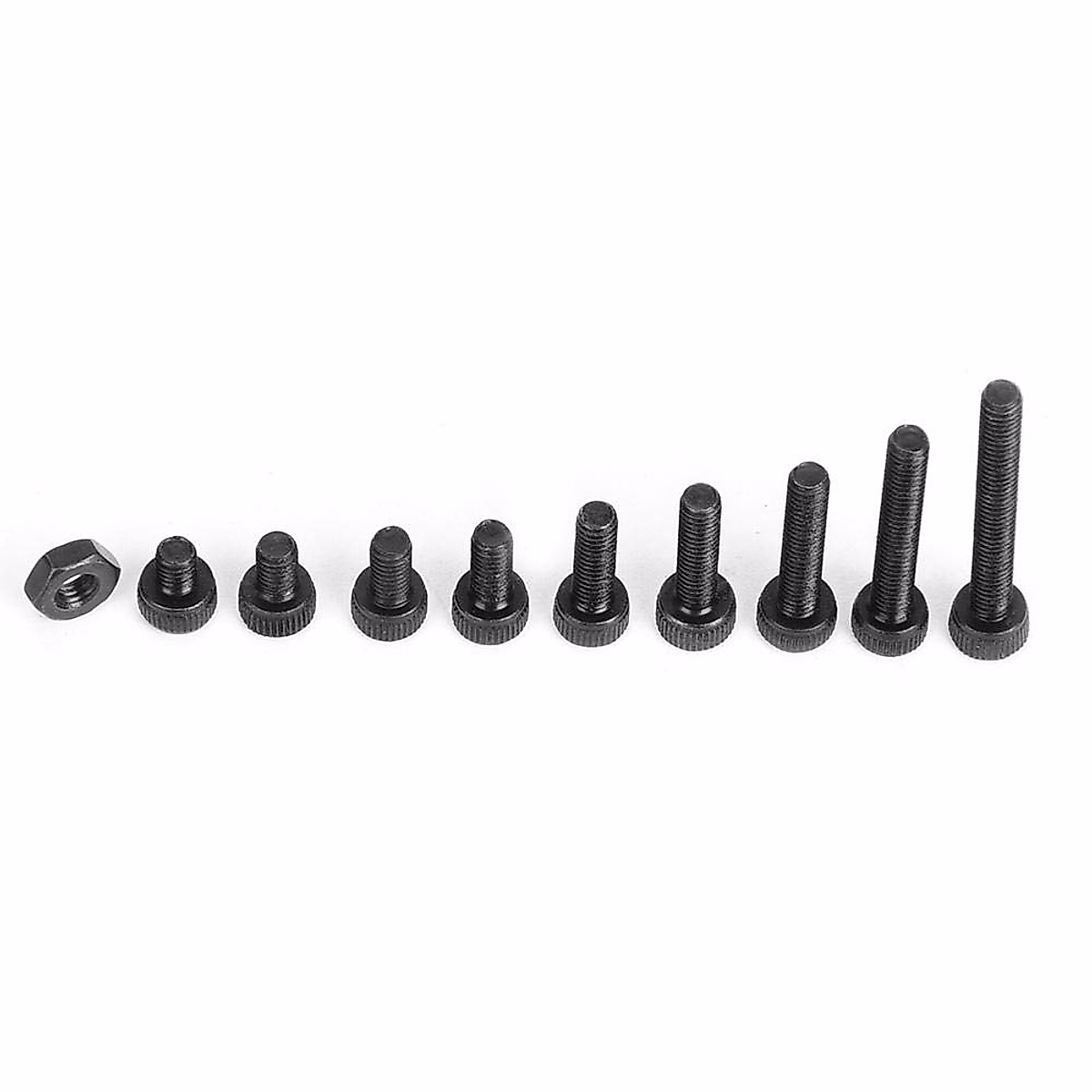 M2.5 x 3-20mm Alloy Steel Socket Head Screws, Black Screw Bolt with Nut, 300Pcs Socket Head Cap Screw Fastener for Professionals Amateurs