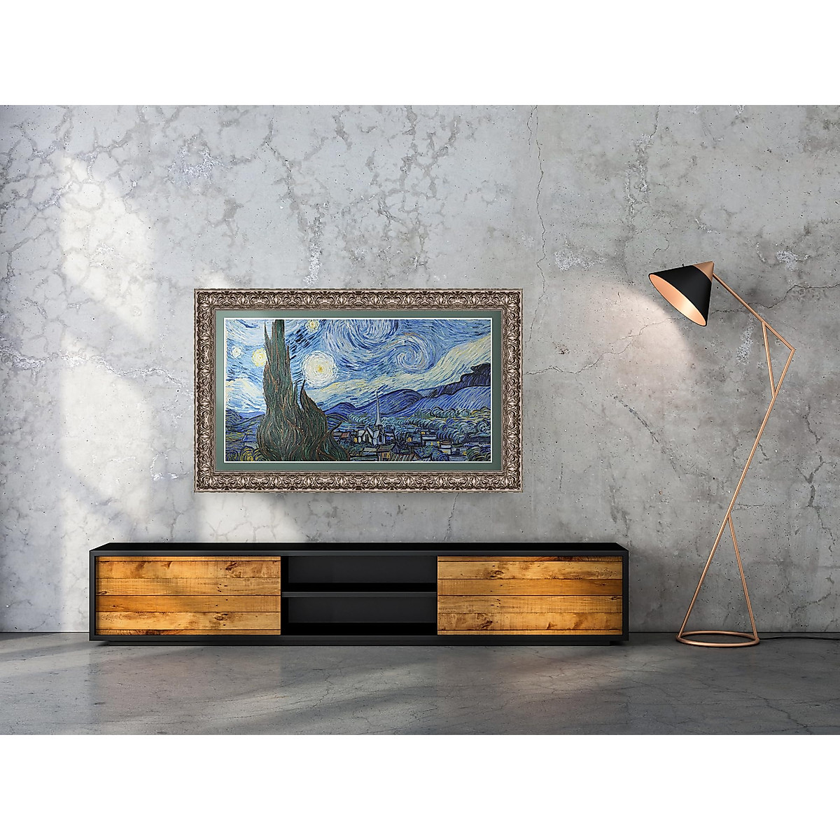 Frame My TV Deco TV Frames - Tuscan Silver Smart Frame Compatible ONLY with Samsung The Frame TV (43", Fits 2021-2024 Frame TV)