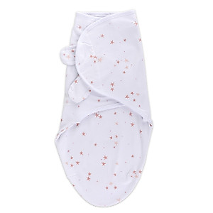 Ely's & Co. Baby Swaddle Blanket - 2 Pack Cotton Swaddle Blanket - Newborn Swaddle 0-3 Months, Newborn Essentials (Mauve Pink Stars & Solid Dusty Rose)