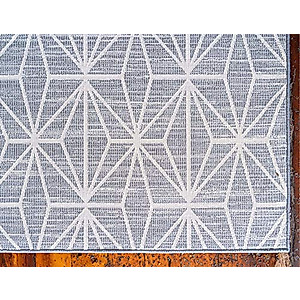 Unique Loom Uptown Collection by Jill Zarin Collection Geometric Modern Navy Blue Area Rug (8' 0 x 10' 0)
