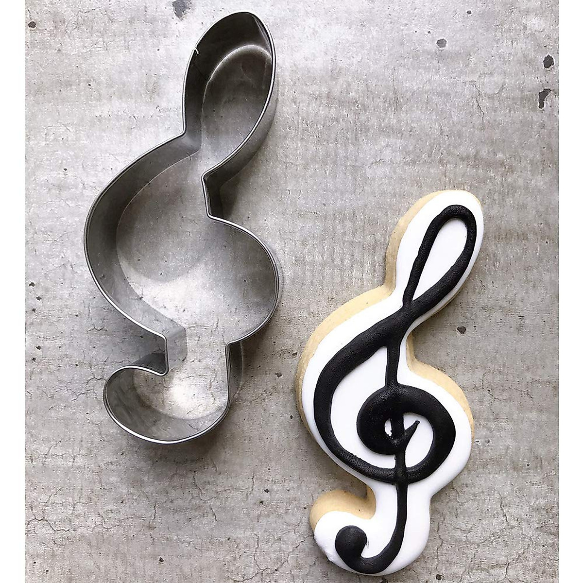 LILIAO G Clef Cookie Cutter Music Biscuit Fondant Cutter - 2.1 x 4.3 inches - Stainless Steel