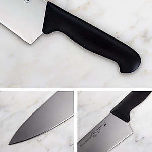 Messermeister Pro Series 8” Wide-Blade Chef’s Knife - German X50 Stainless Steel & NSF-Approved PolyFibre Handle - 15-Degree Edge, Rust Resistant & Easy to Maintain - Made in Portugal