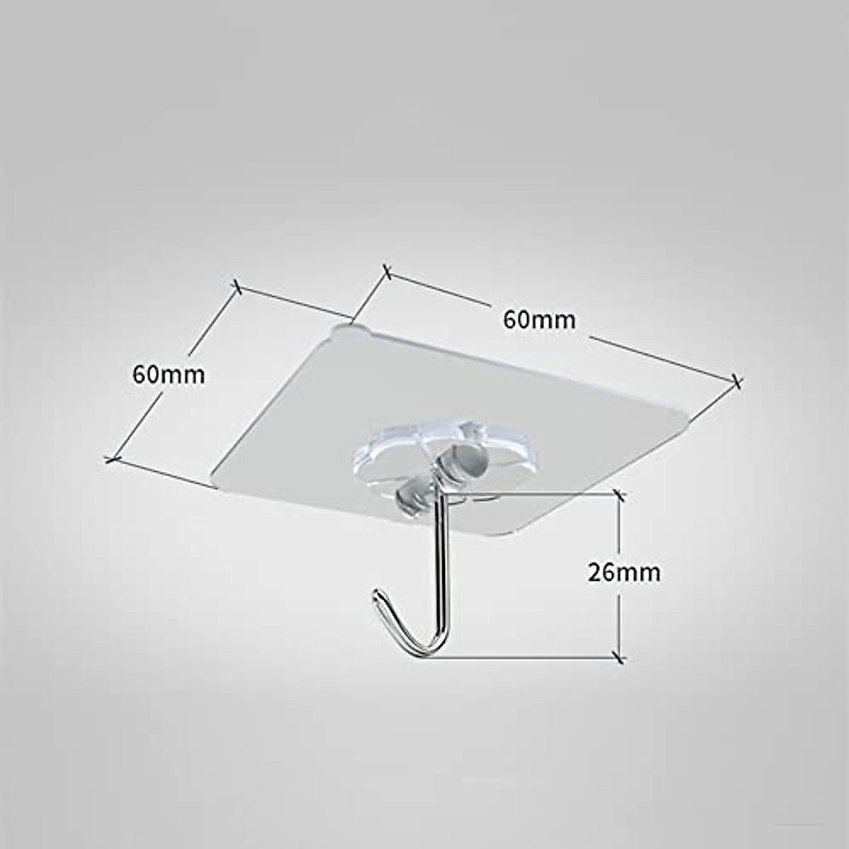 Pengwei 24 Pack Adhesive Hooks Transparent Non-Marking Waterproof Hooks Strong Adhesive Hooks for Kitchen Bathroom Cloakroom Reusable Wall Hooks Nail Free Heavy Duty Adhesive Hooks