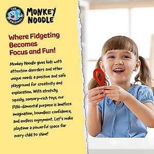 Impresa 3-Pack Spiky Sensory Rings from The Original Monkey Noodle, Fidget Bracelet for Kids with Unique Needs, Fosters Creativity, Focus and Fun-Great for Classrooms, Home & Playtime Age 3+