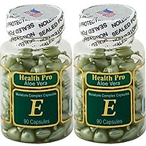 Vitamin E Skin Oil Aloe Vera, 90 Softgels (Pack of 2)