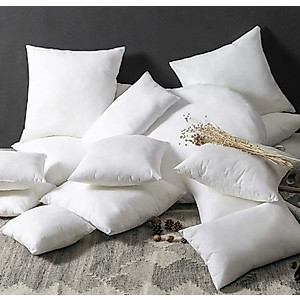 QUBA LINEN 18 x 18 Throw Pillow Insert - Pack of 2 White, Down Alternative Pillow Inserts for Decorative Pillow Covers, Throw Pillows for Bed, Couch Pillows for Living Room (Pack of 2)