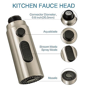 PULL Down Faucet Head Replacement Parts G1/2 or 13/16inch Kitchen Sink Faucet Sprayer Head Pull Out Spray Head Kitchen Faucet,Brushed Nickel