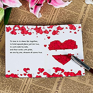 Valentines Day Cards for Her Him, Wood Valentines Cards for Husband Wife, Happy Birthday Card for Boyfriend Girlfriend, Wooden Greeting Card with Red Heart Envelope