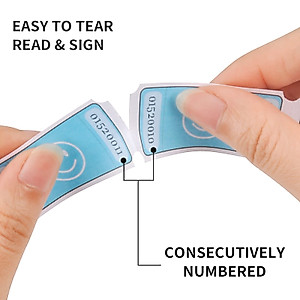 L LIKED 4000 Assorted Raffle Tickets Each Tickets Size 1x2 Inch,1000 Tickets Per Roll, 4 Rolls Smile Single Raffle Tickets Rolls-Pink,Green,Blue,Purple