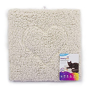 SmartyKat Crinkle Cloud Plush Cat Bed, Machine Washable - Cream, One Size