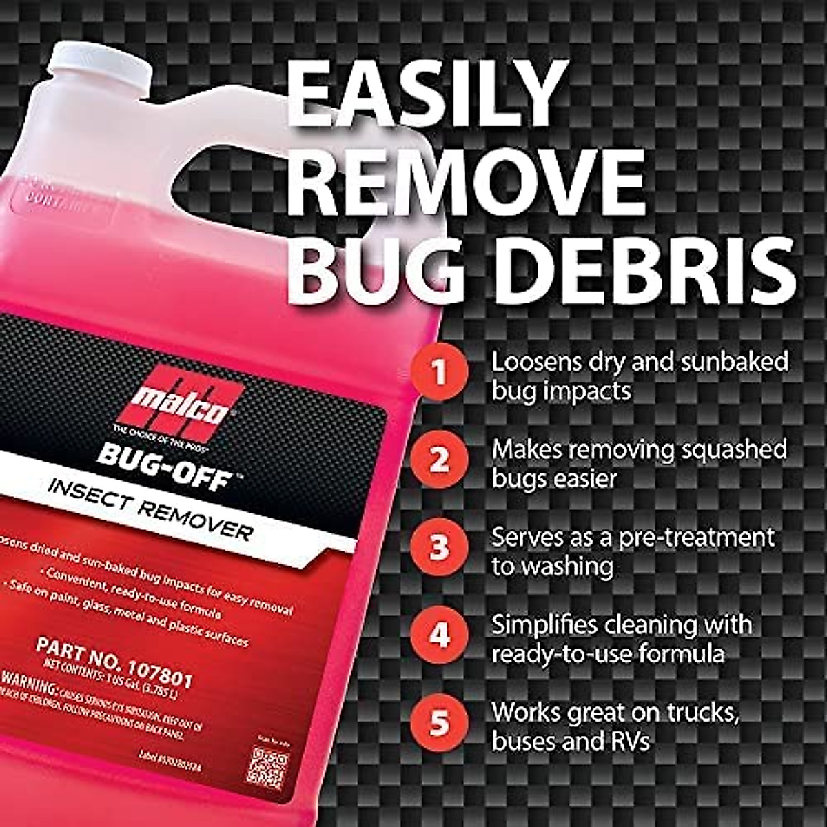 Malco Bug Off - Easy Removal from Auto Paint, Glass, Metal and Plastic Surfaces / 22 Oz. (107822)
