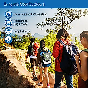 Lasko Portable Fan, 18V Lithium Ion Battery, Bonus Adapter for Electric Plug-in Use, Lasts up to 15 Hours, 5 Quiet Speeds, for Camping, Tailgating, Patio and Outdoor Use, 17", White, RB200