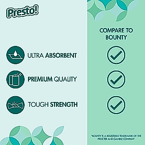 Amazon Brand - Presto! Flex-a-Size Paper Towels, 158 Sheet Huge roll, 6 Rolls, Equivalent to 19 Regular Rolls, White