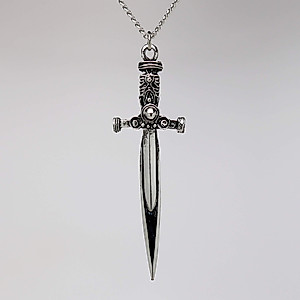 Sword with Engraved Handle Medieval Rennaissance Pendant Necklace