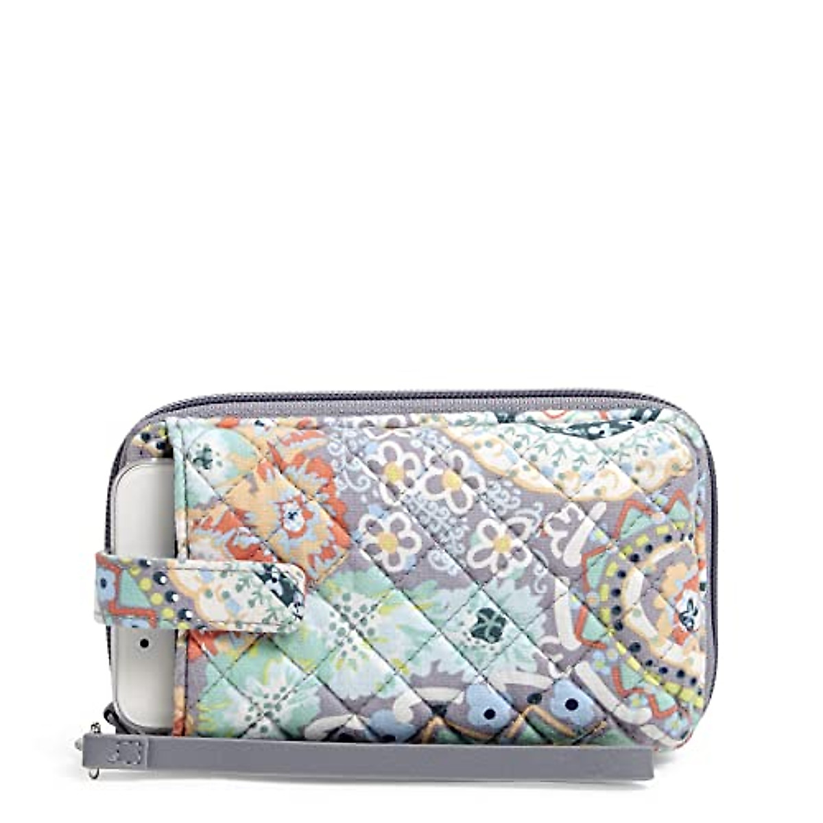 Vera Bradley Women's Cotton Smartphone Wristlet With RFID Protection, Citrus Paisley - Recycled Cotton, One Size