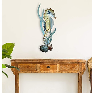 T.I. Design Seahorse Coastal Contemporary Beach Metal Wall Decor