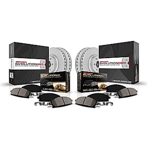 Power Stop CRK8618 Z17 Front and Rear Coated Rotor Kit-Coated Brake Rotors, Ceramic Brake Pads For Mazda 6 2019-2020 [Model Specific]