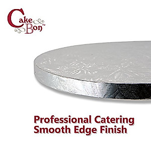 Cakebon Cake Drums Round 10 Inches - (Silver, 1-Pack) - Sturdy 1/2 Inch Thick - Professional Smooth Straight Edges