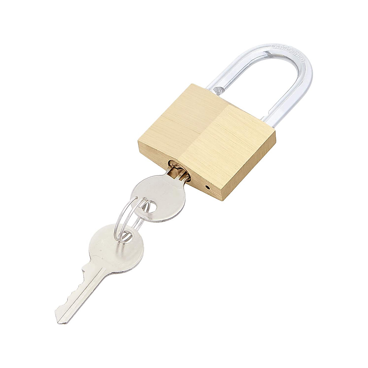 Amazon Basics 1-9/16-inch Keyed Padlock, Brass, 2-Pack