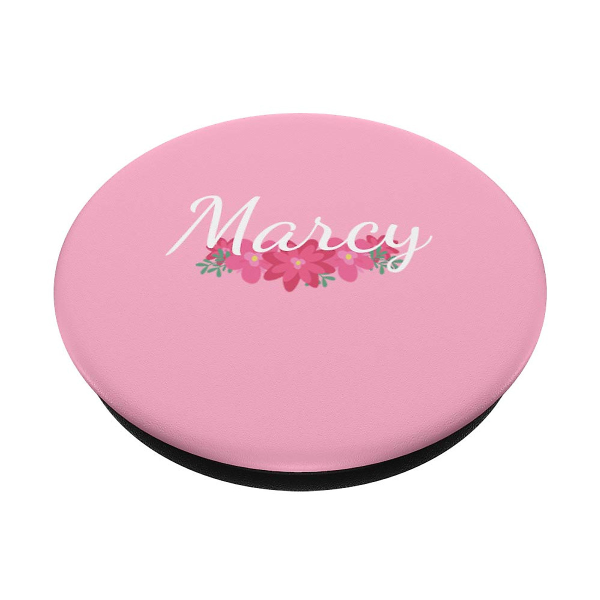Marcy - Floral Pink Personalized First Name PopSockets PopGrip: Swappable Grip for Phones & Tablets