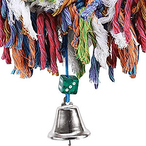 Bonka Bird Toys 1019 Large Fuzz Ring Colorful Cotton Preening Perch Parrot African Grey Cockatoo Amazon