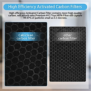 Pmosata 2 pack Vital 100 Replacement Filters for LEVOIT Vital 100 Air Puri-fier with 3-in-1 filtration including washable pre-filter + Activated Carbon filter + H13 True HEPA filter for # Vital-100-RF